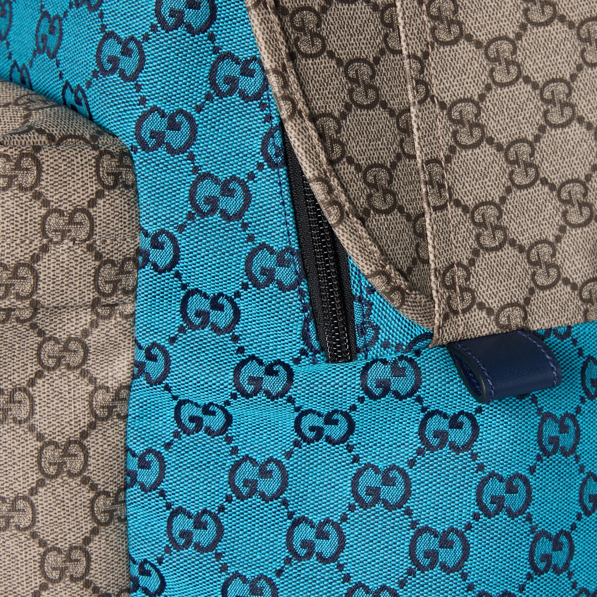 Gucci Match medium GG backpack in light blue GG canvas | GUCCI® US