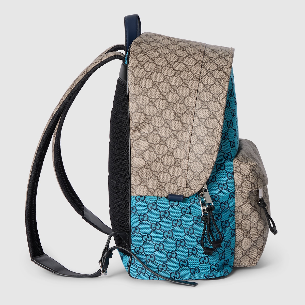 Gucci Match medium GG backpack in light blue GG canvas | GUCCI® US