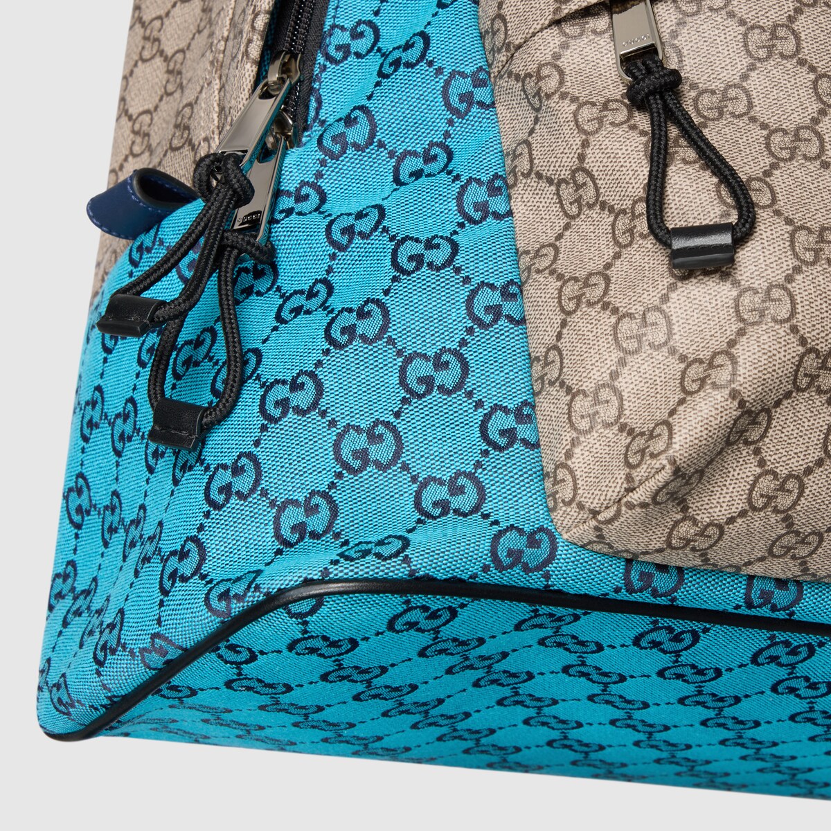 Gucci Match medium GG backpack in light blue GG canvas | GUCCI® US