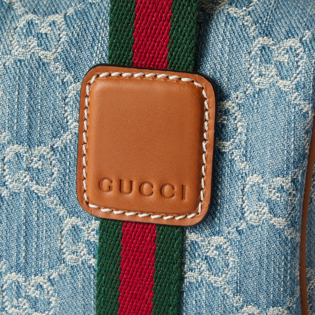 Gucci Mini GG handbag in blue and white GG denim | GUCCI® SG