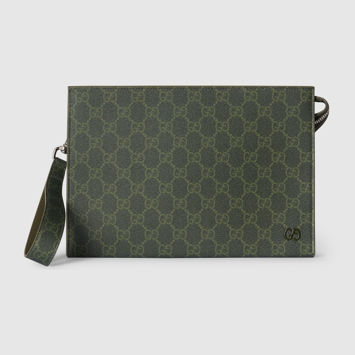 Medium GG pouch in forest green GG fabric | GUCCI® US