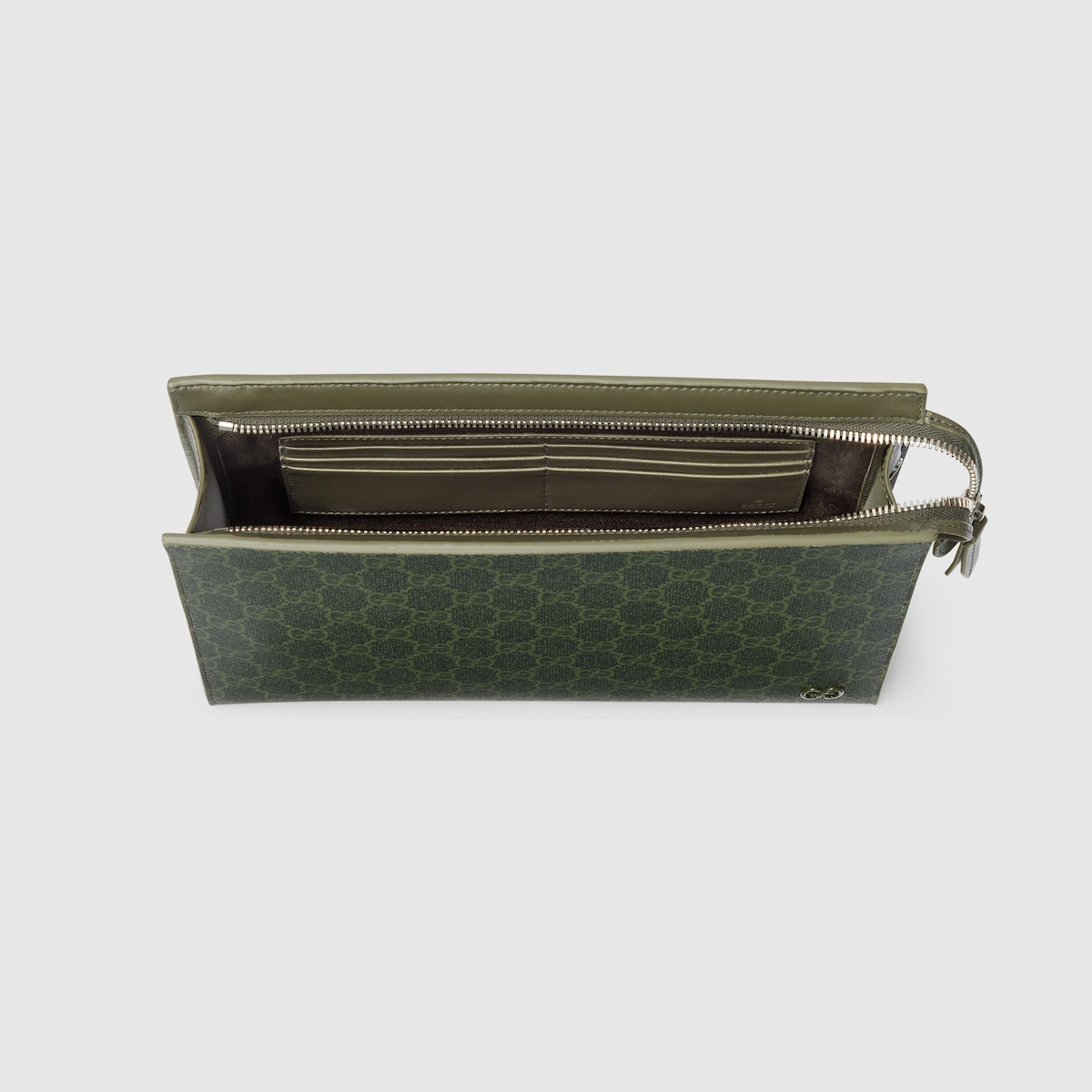 GG Monogram small pouch in forest green GG fabric | GUCCI® AU