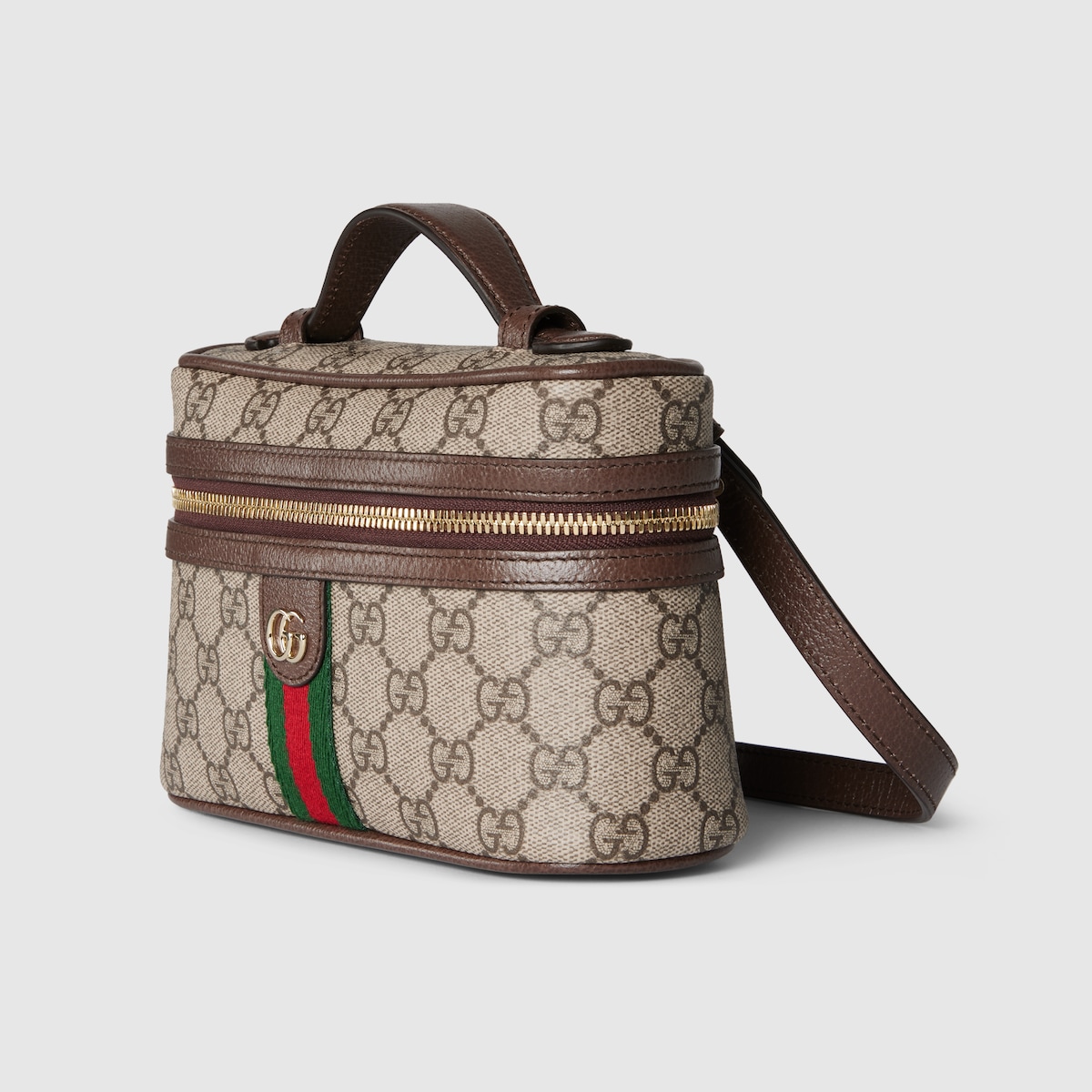 Ophidia small vanity bag in beige and brown GG fabric | GUCCI® ZA