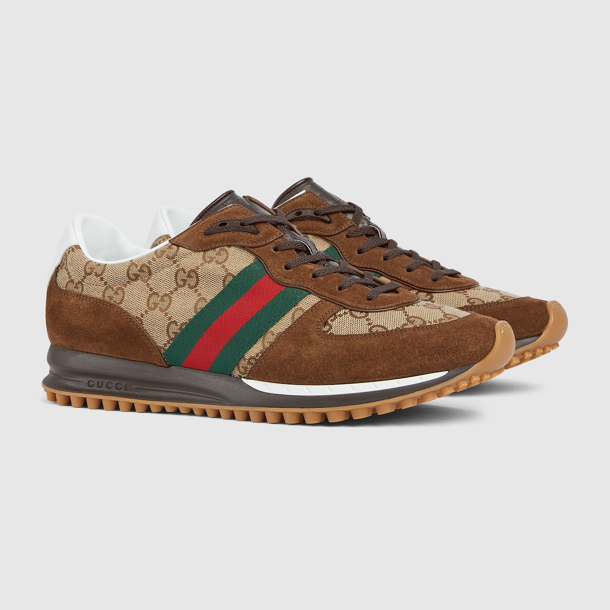 Zapatillas Gucci Re-Motion para hombre en lona GG en beige y marrón ...