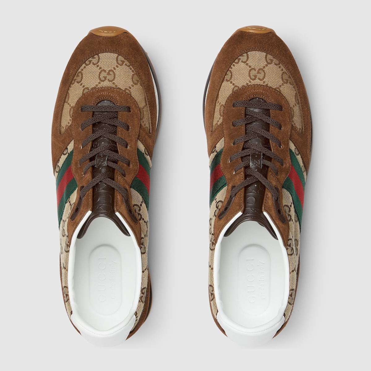 Men's Gucci Re-Motion sneaker in beige and dark brown GG canvas | GUCCI® US