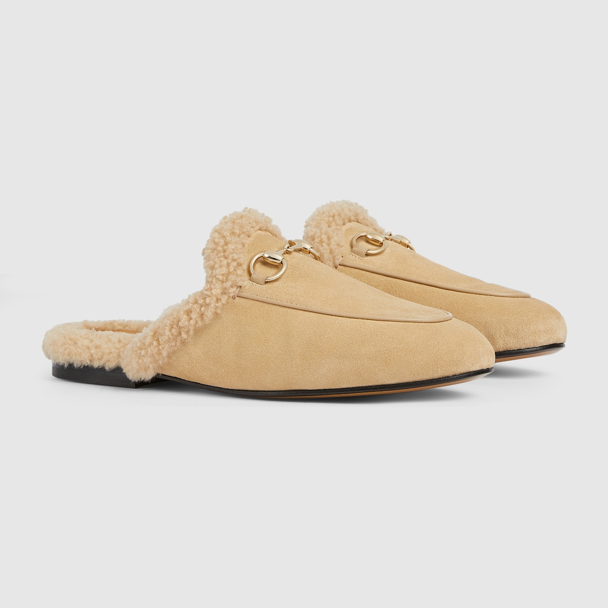 Women's Princetown slipper in beige suede | GUCCI® US