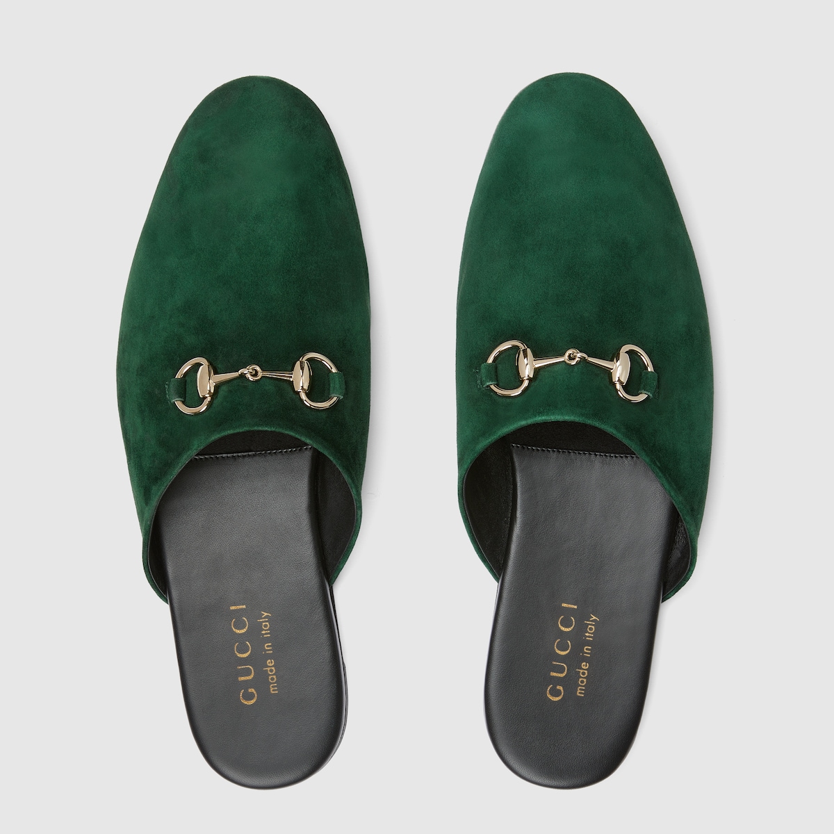 Men's mule with Horsebit in dark green suede | GUCCI® IE
