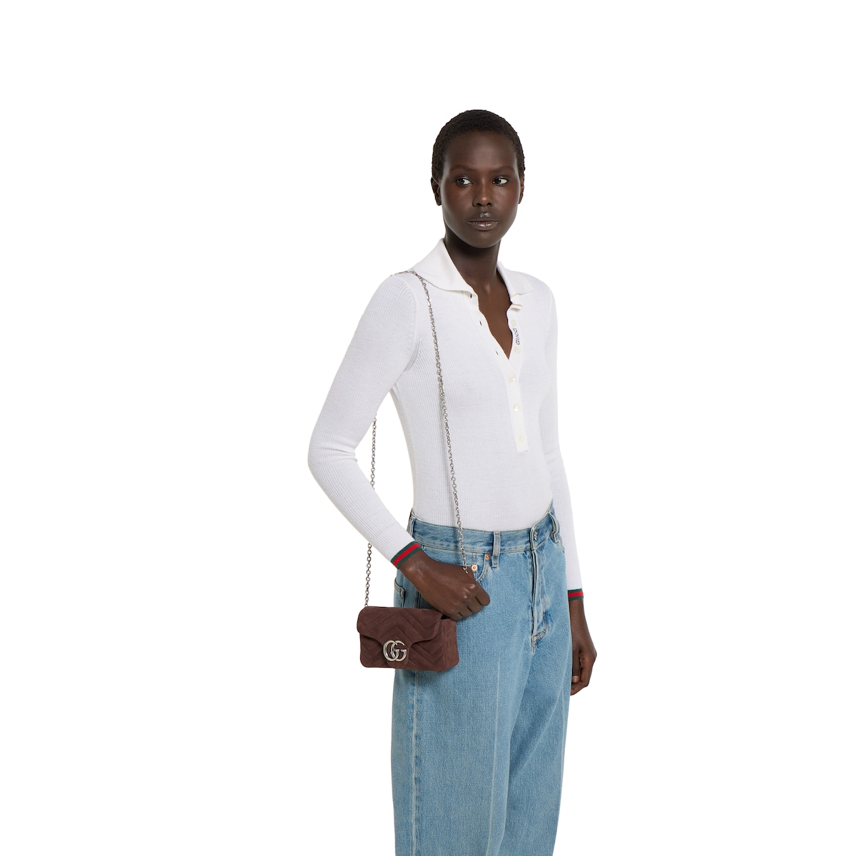 GG Marmont mini shoulder bag in dark brown leather | GUCCI® US