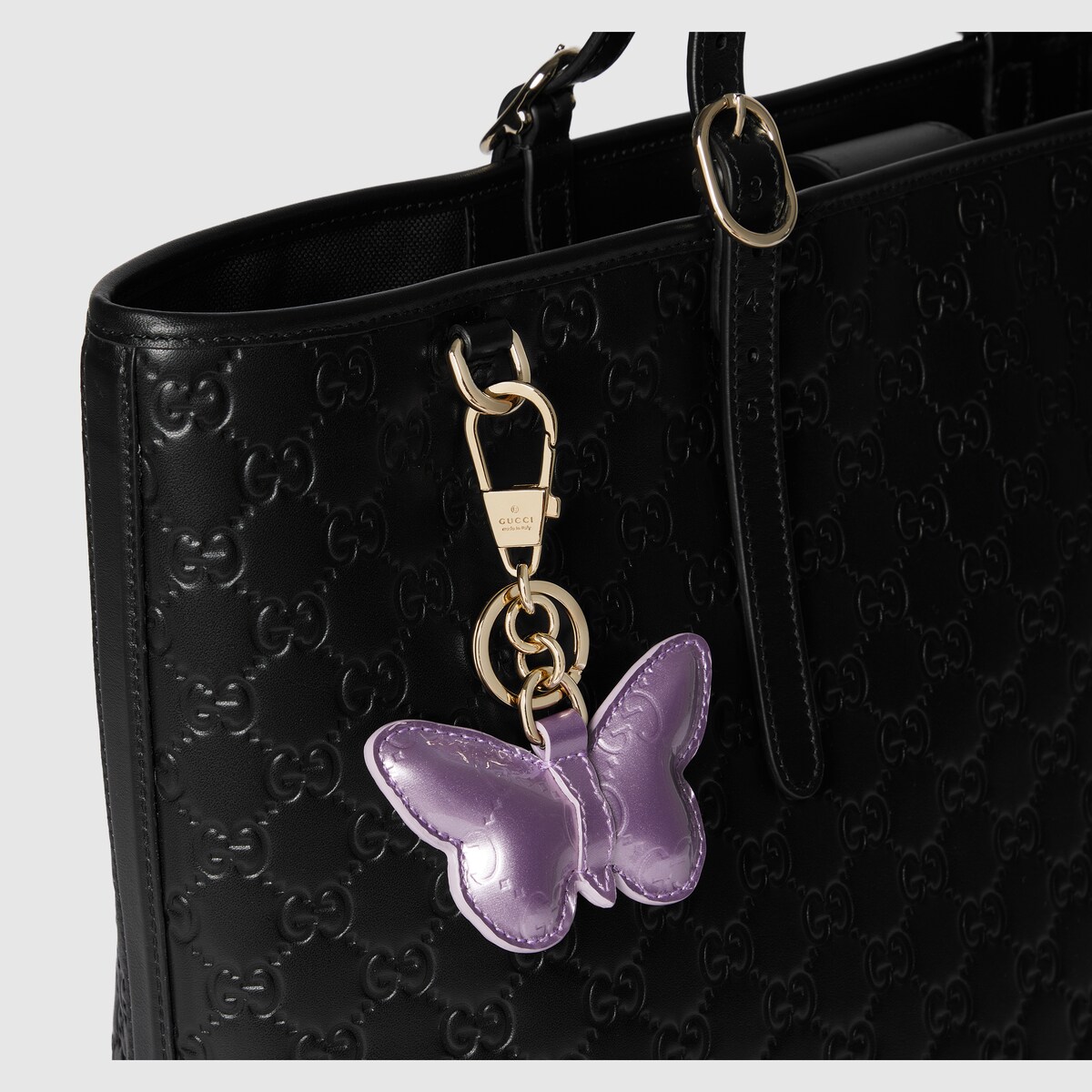GG Emblem large tote bag in black GG leather | GUCCI® NZ