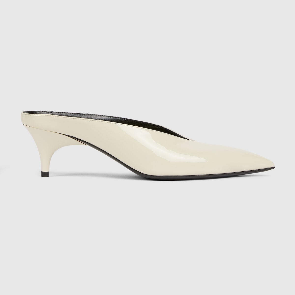 Women's Gucci 97 heeled mule in ivory patent leather | GUCCI® US