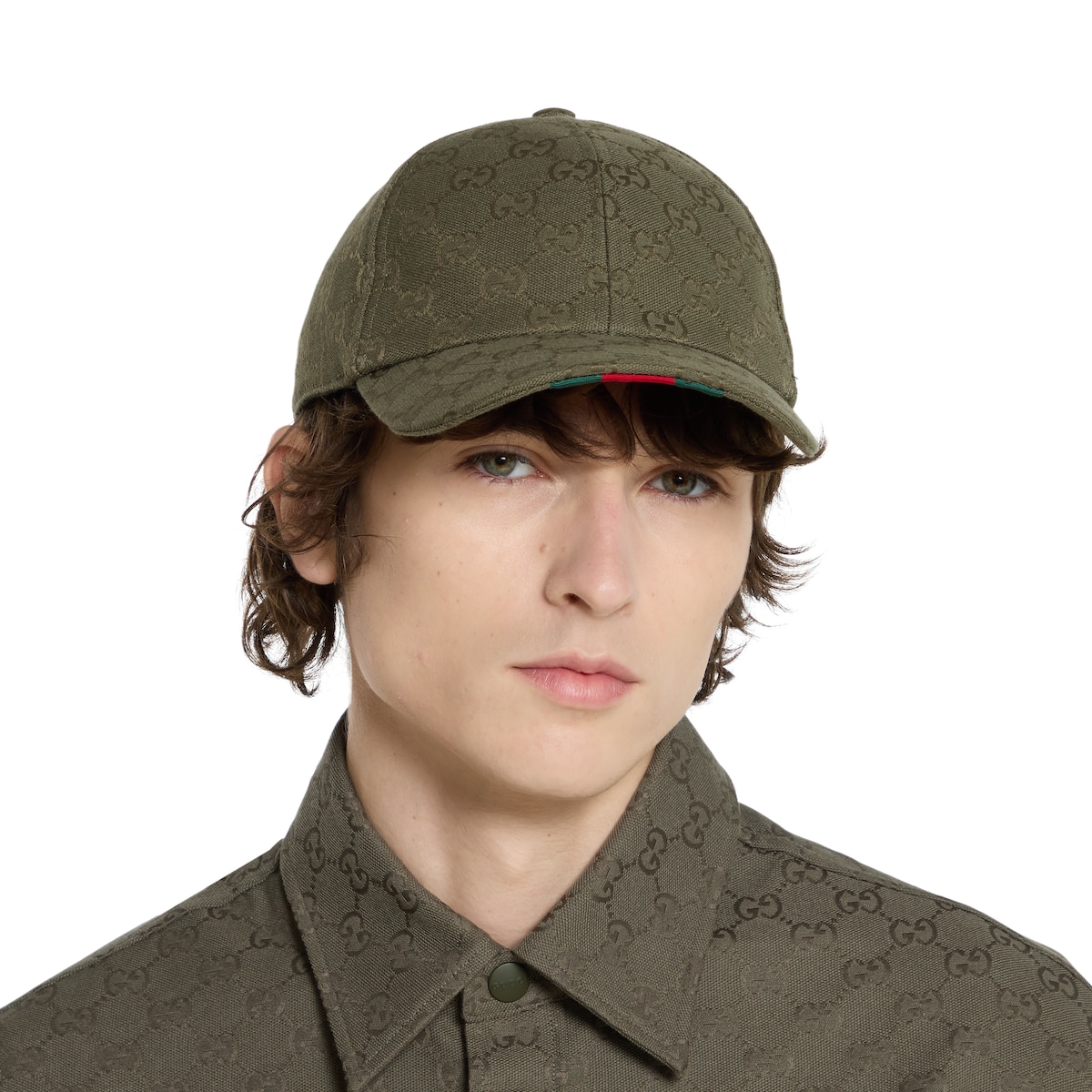 GG canvas baseball hat in forest green | GUCCI® US