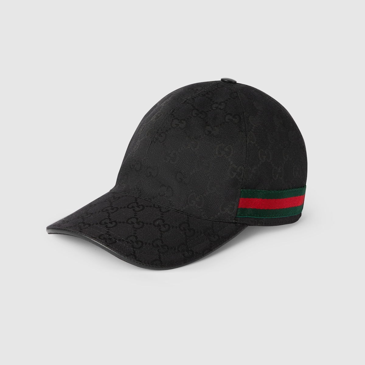 Original GG Black Canvas Baseball Hat with Web | GUCCI® NZ