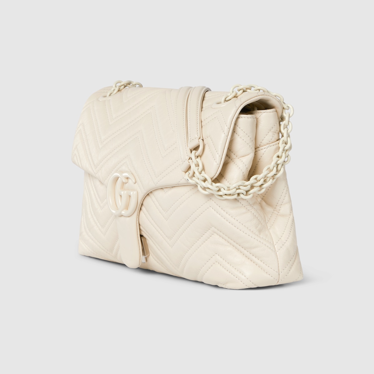 GG Marmont medium shoulder bag in ivory leather | GUCCI® HU