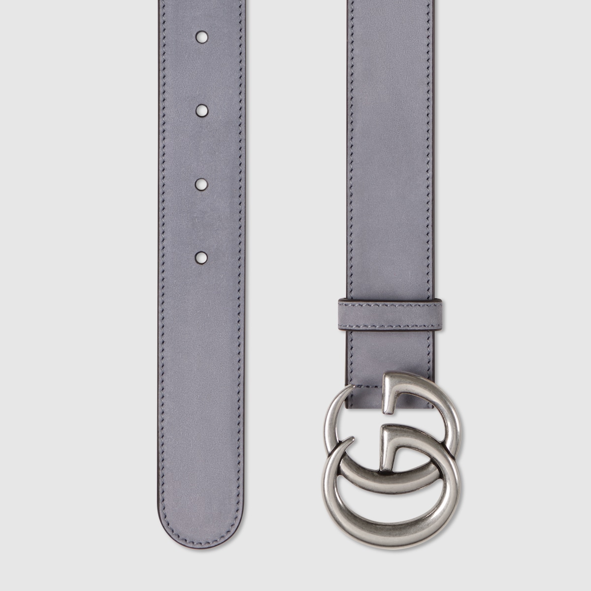 GG Marmont thin belt in grey suede | GUCCI® NL