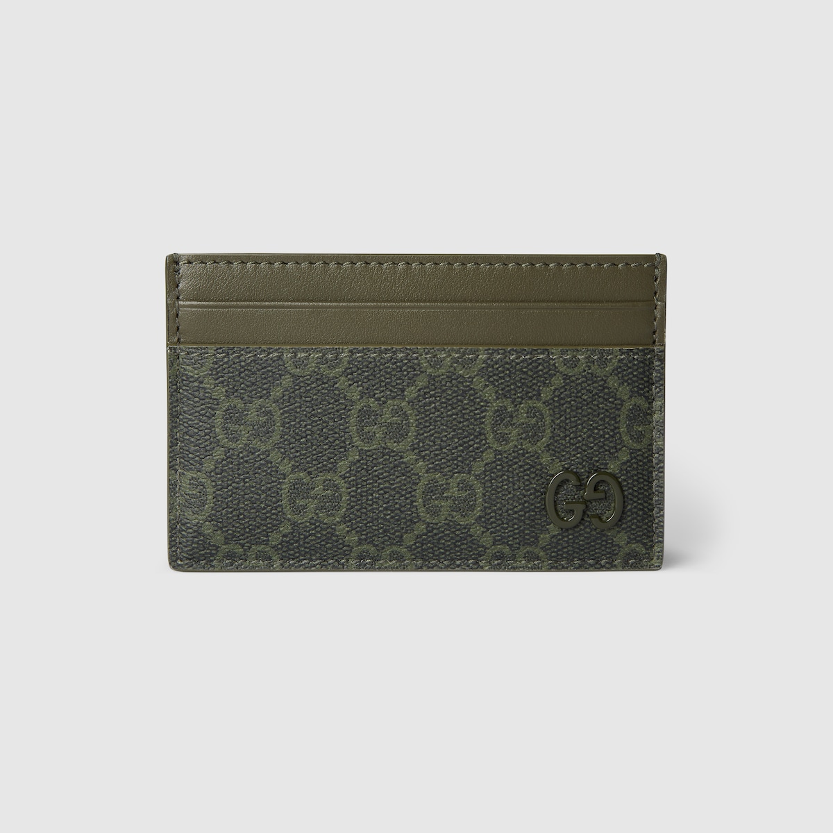 GG Monogram card case in forest green GG fabric | GUCCI® CA