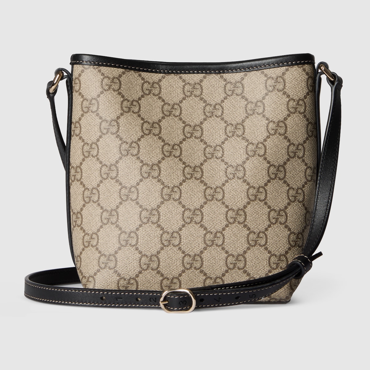 GG Emblem nano bucket bag in beige and dark brown fabric | GUCCI® US