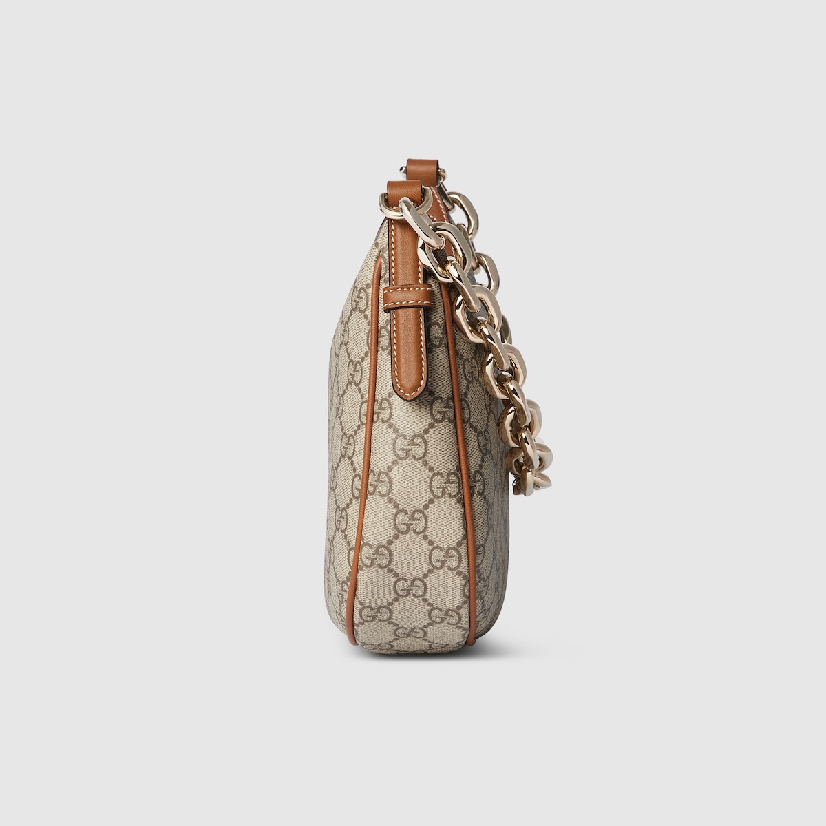GG Emblem medium shoulder bag in beige and brown GG fabric | GUCCI® CA