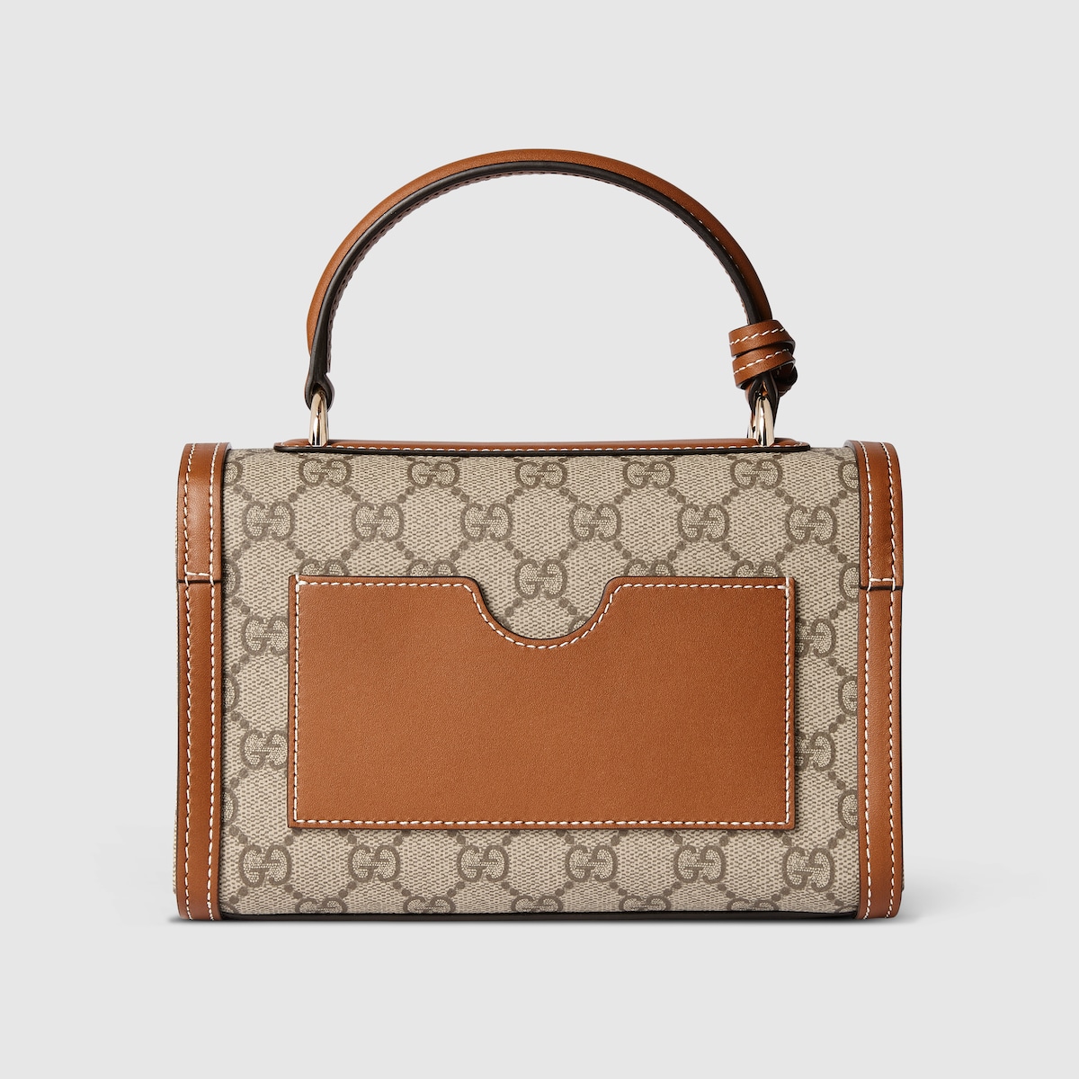 Padlock small top handle bag in beige and brown GG fabric | GUCCI® US