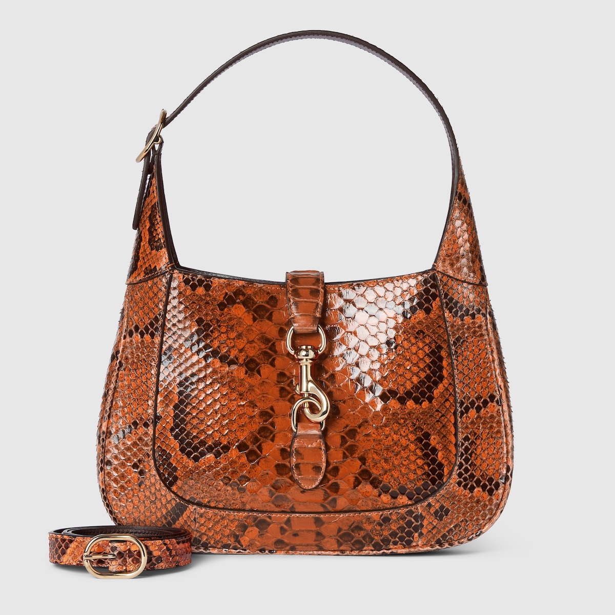 Gucci Jackie python medium bag in orange | GUCCI® CA