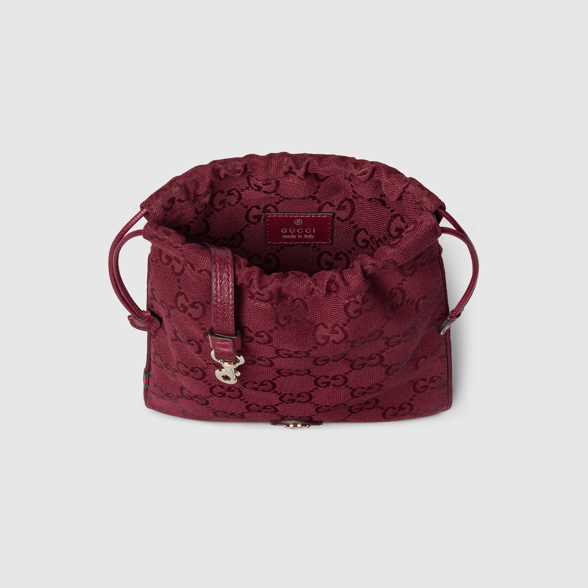 Gucci Minuet pouch charm in Rosso Ancora red GG canvas | GUCCI® CA