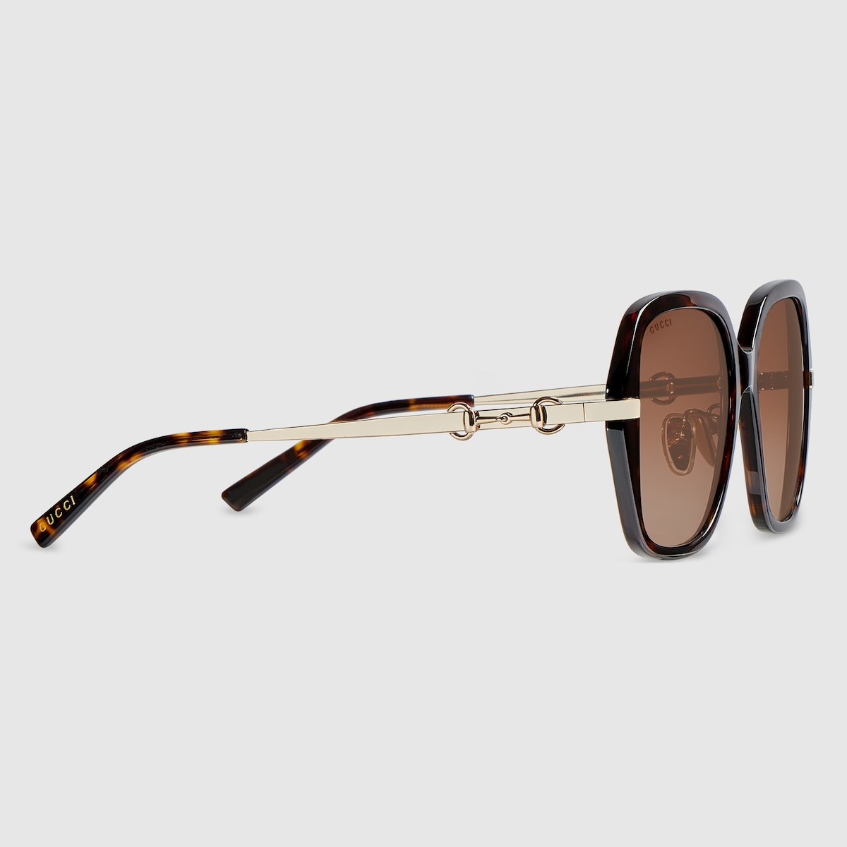 Specialized fit sunglasses in dark brown tortoiseshell | GUCCI® SG
