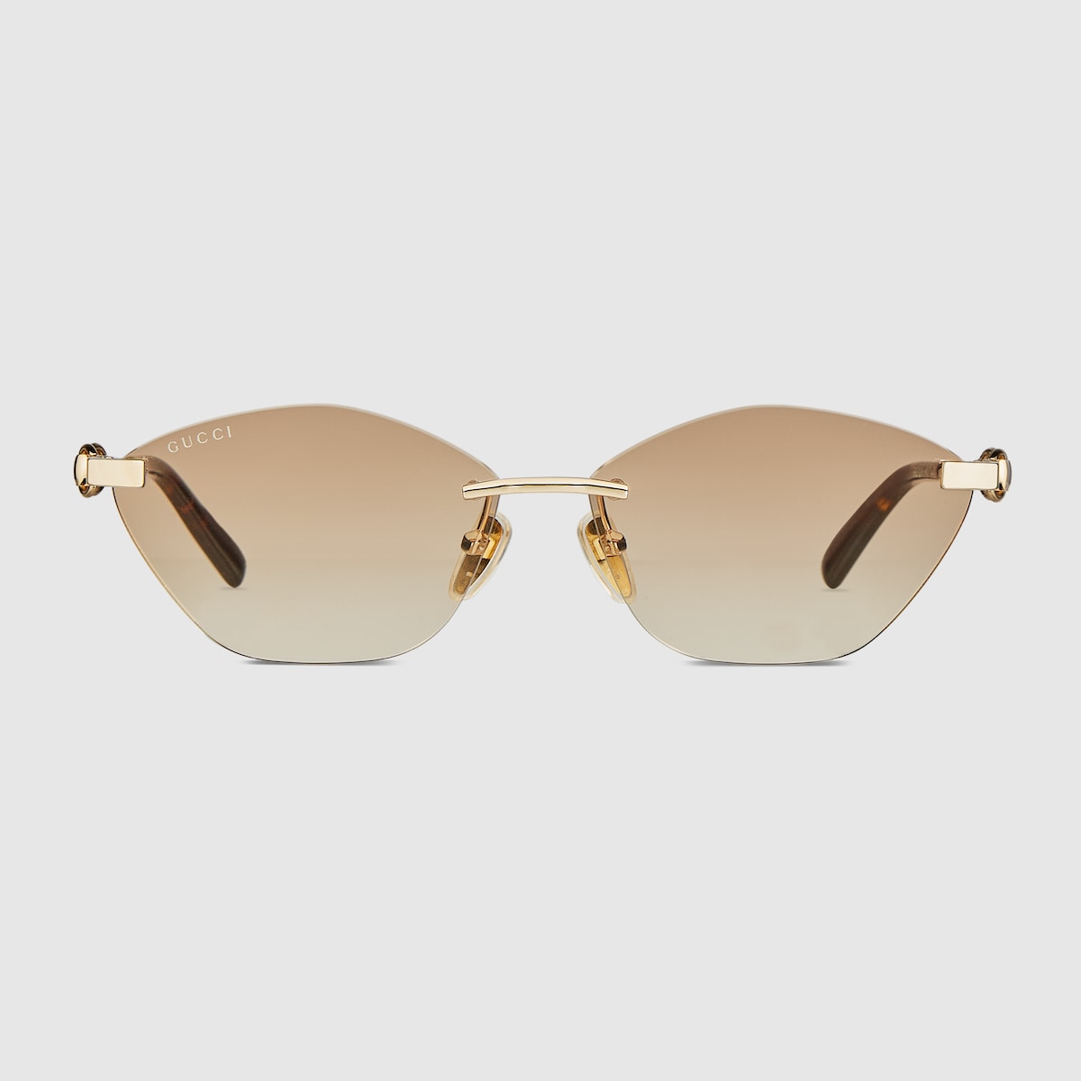 Cat eye frame sunglasses in gold-toned | GUCCI® AE