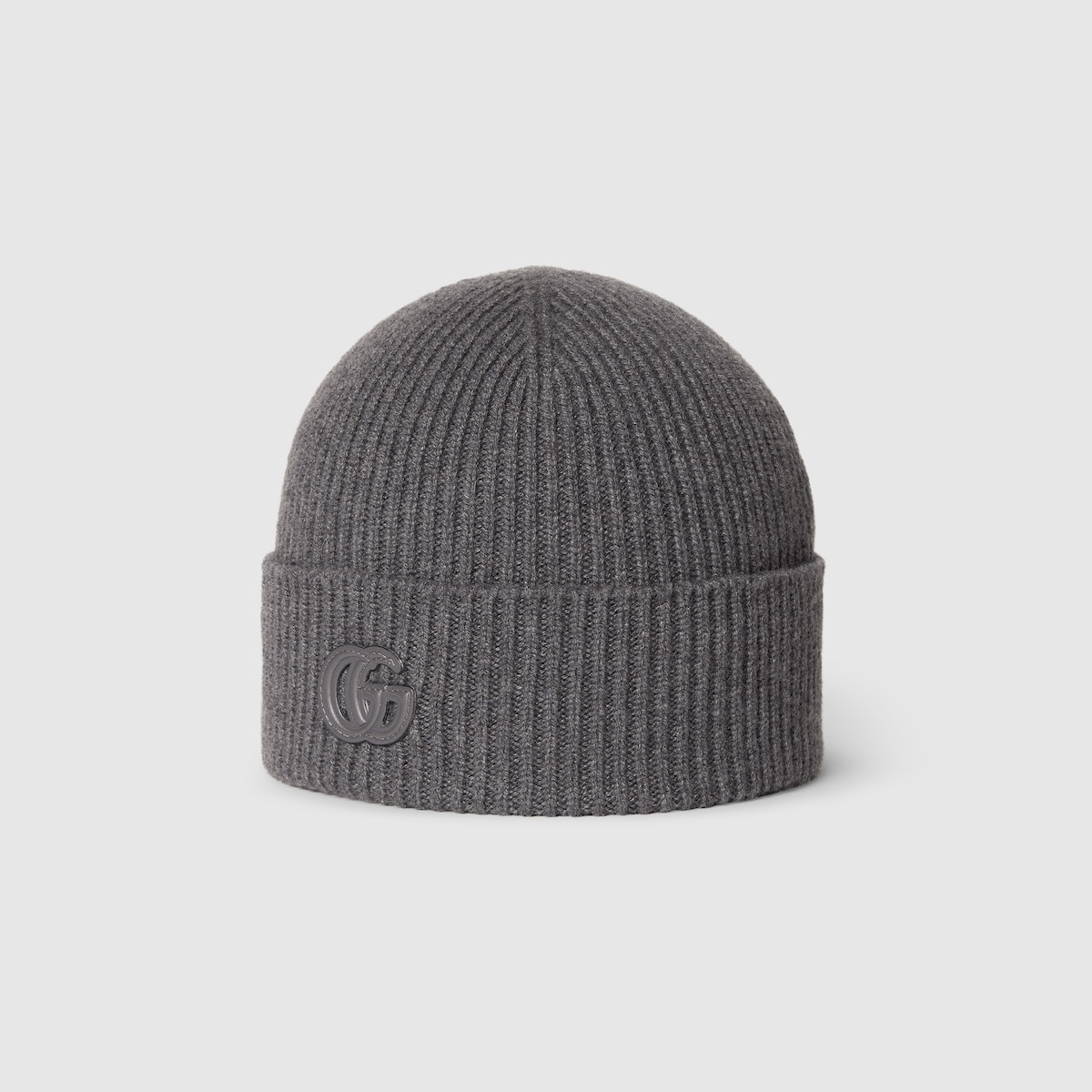 Cashmere hat with patch in grey | GUCCI® US