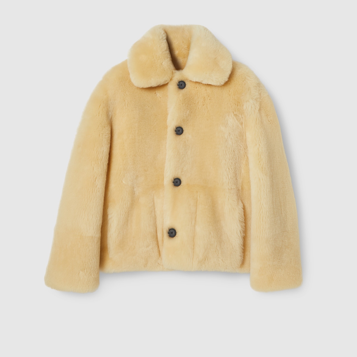 Shearling jacket in light beige | GUCCI® US