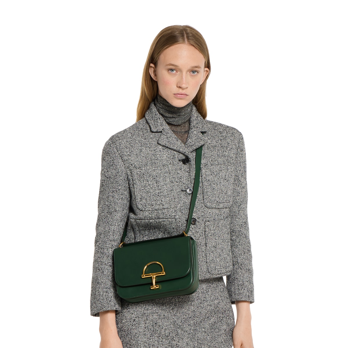 Gucci Siena small shoulder bag in green leather | GUCCI® IT
