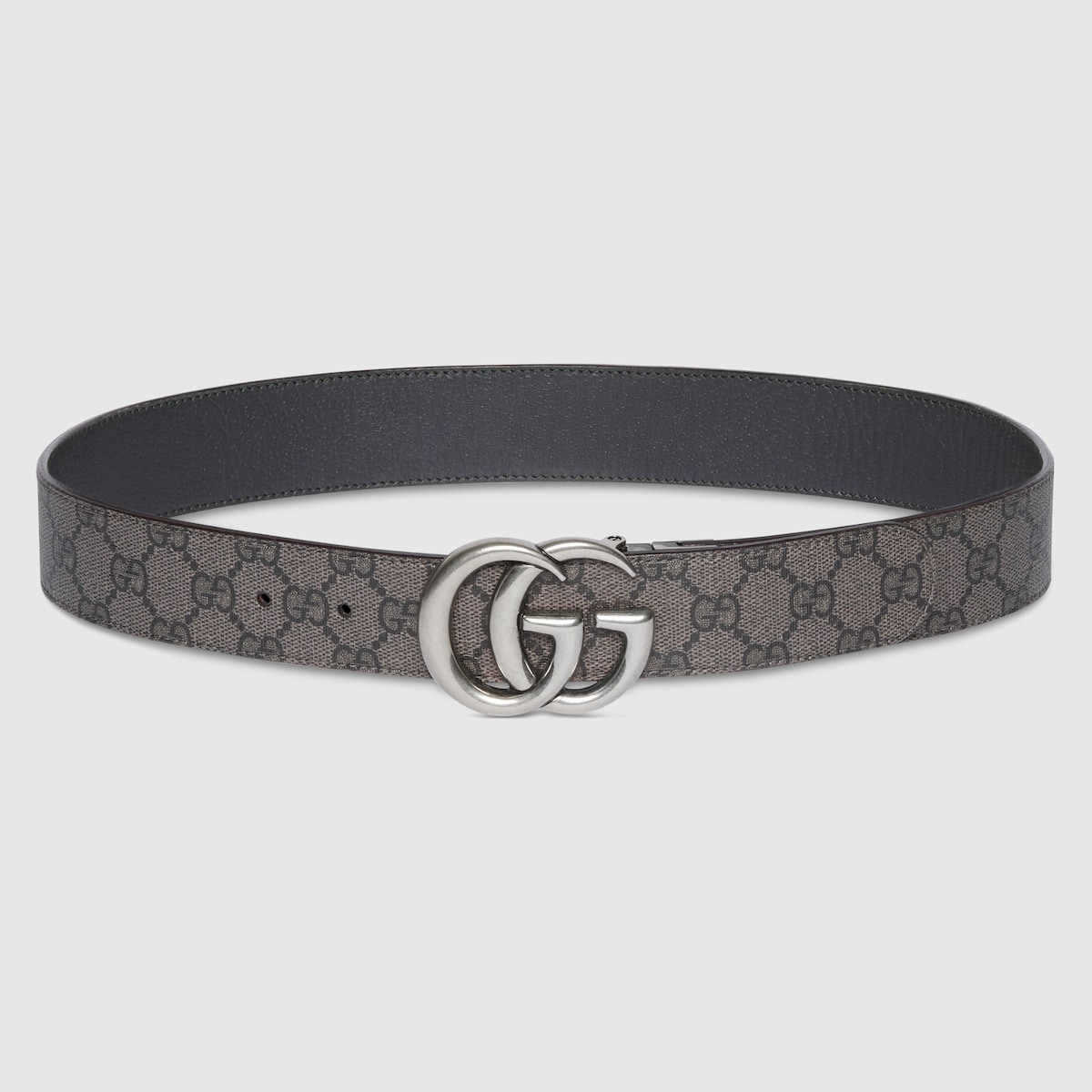 GG Marmont reversible belt in grey and black Supreme | GUCCI® KW