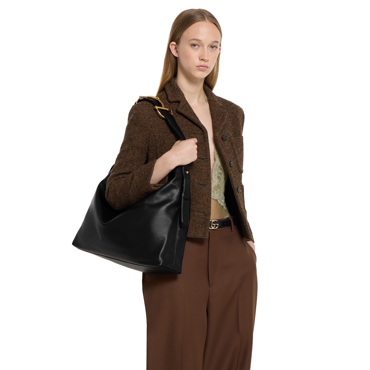 Gucci Beatrix large tote bag in black leather | GUCCI® IT