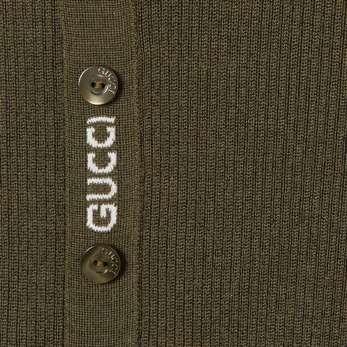 Cashmere silk top with embroidery in forest green | GUCCI® ZA