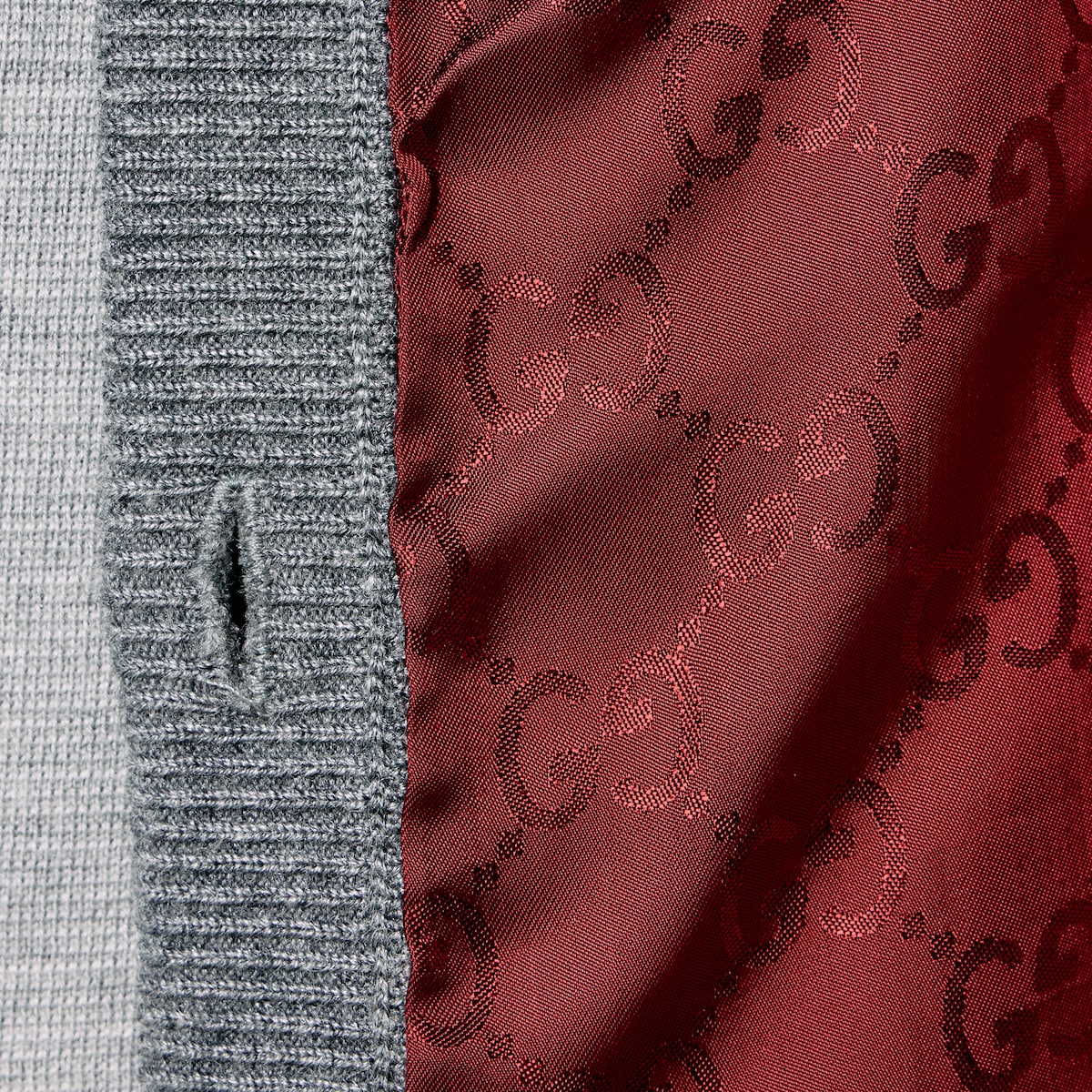 Wool silk top with vest overlay in grey | GUCCI® US