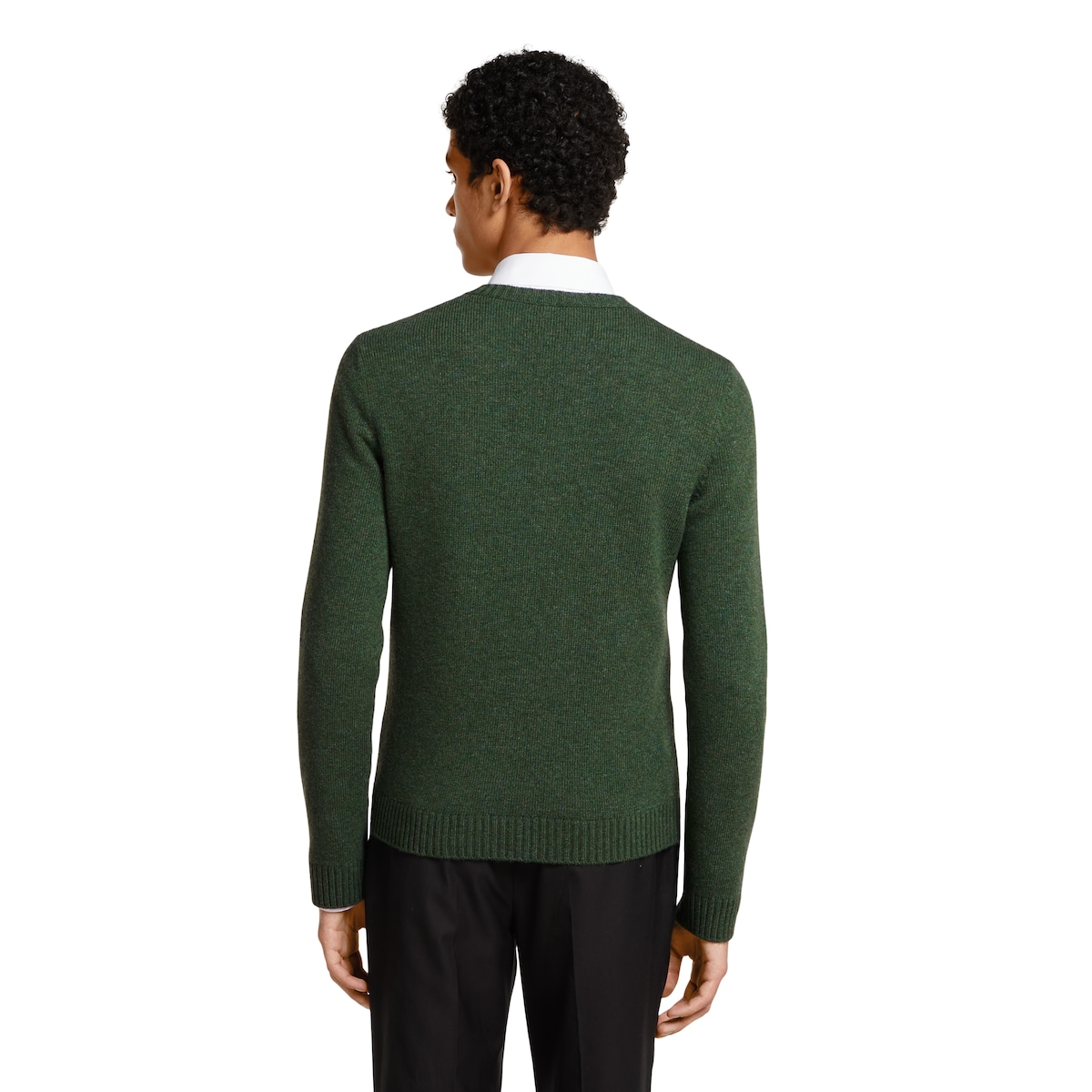 Felted wool knit sweater with intarsia in dark green | GUCCI® IT