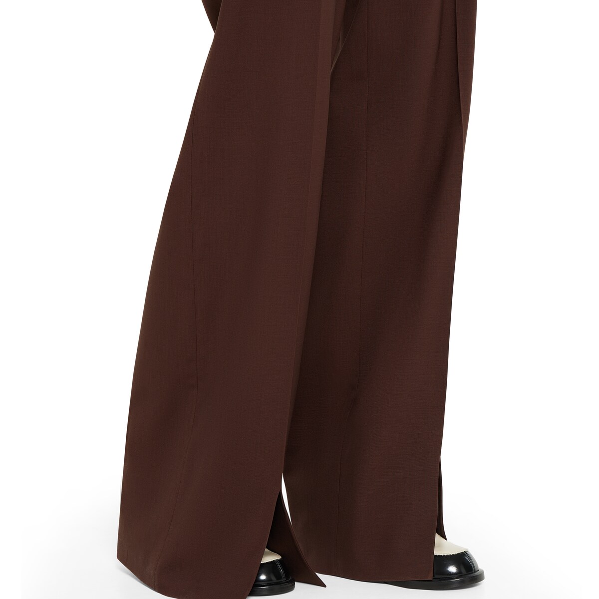 Stretch wool pants with embroidery in brown | GUCCI® PT