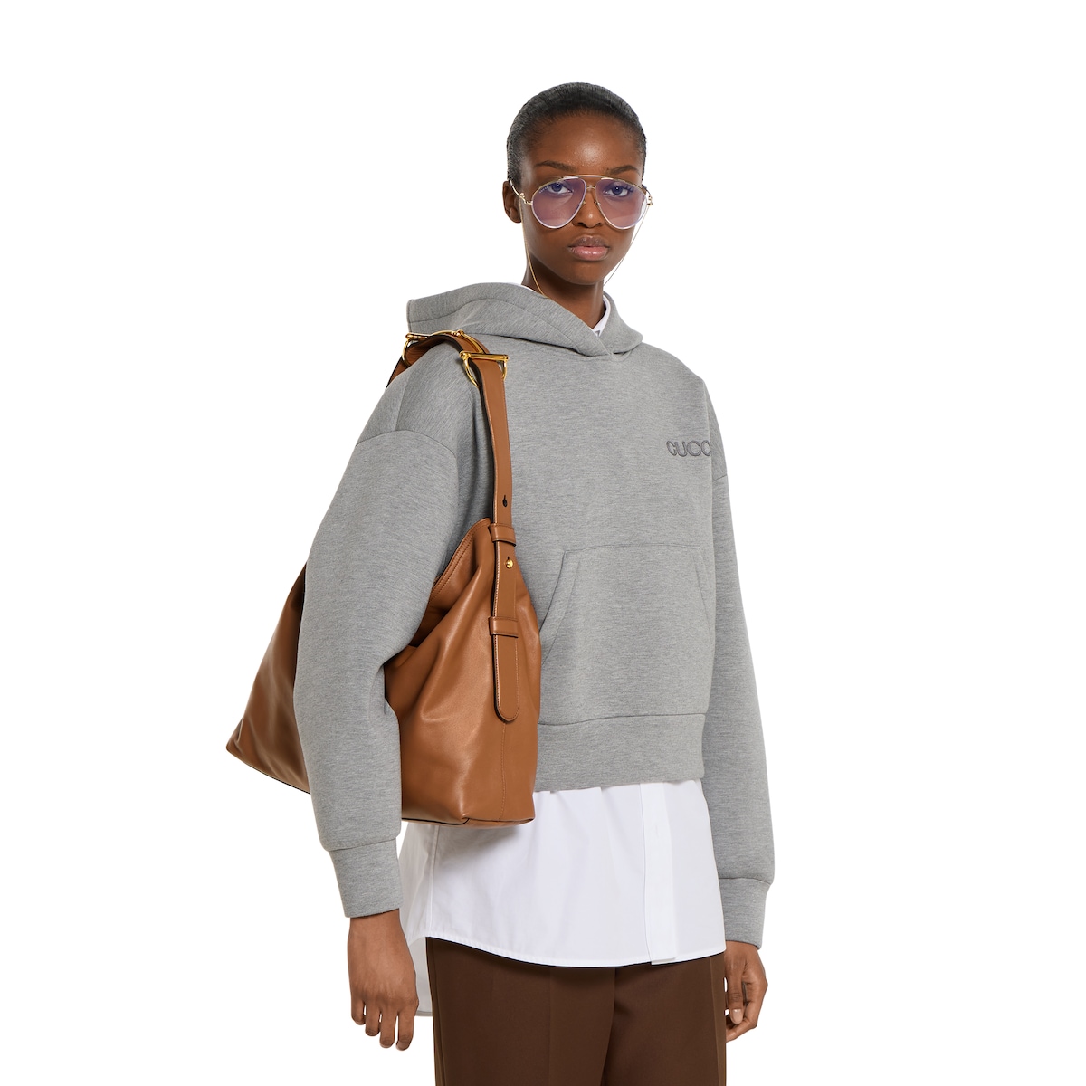 Gucci Beatrix large tote bag in brown leather | GUCCI® FR