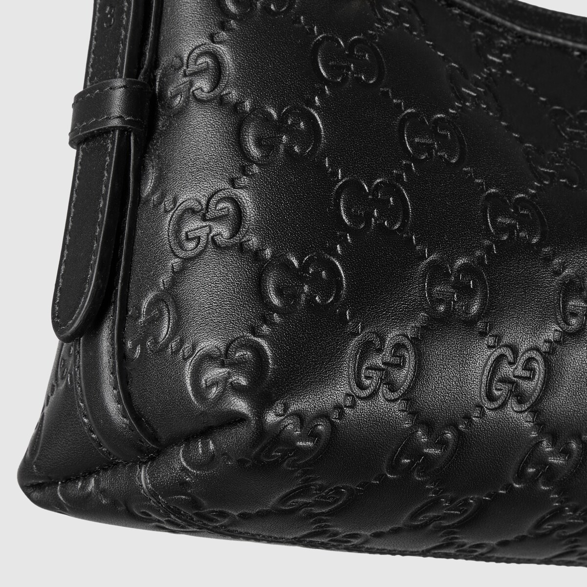 GG Emblem small shoulder bag in black GG leather | GUCCI® AU