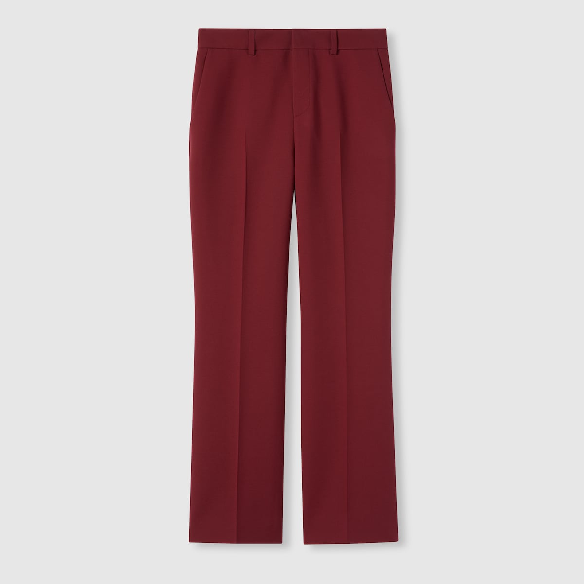 Wool silk pants with embroidery in rosso ancora red | GUCCI® NZ