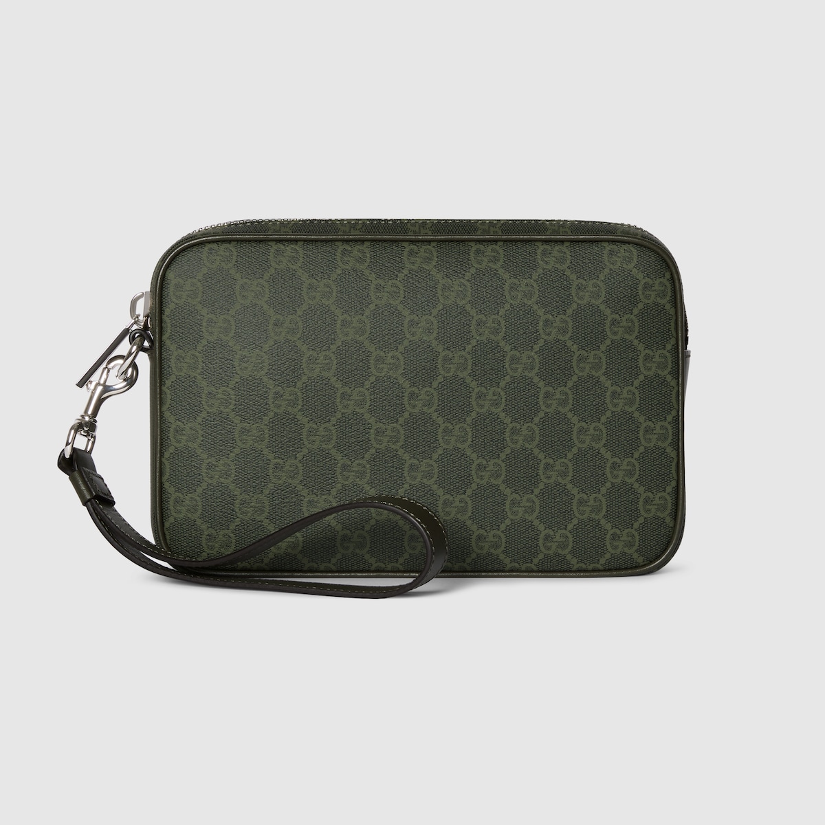 GG Monogram small pouch in forest green GG fabric | GUCCI® DK