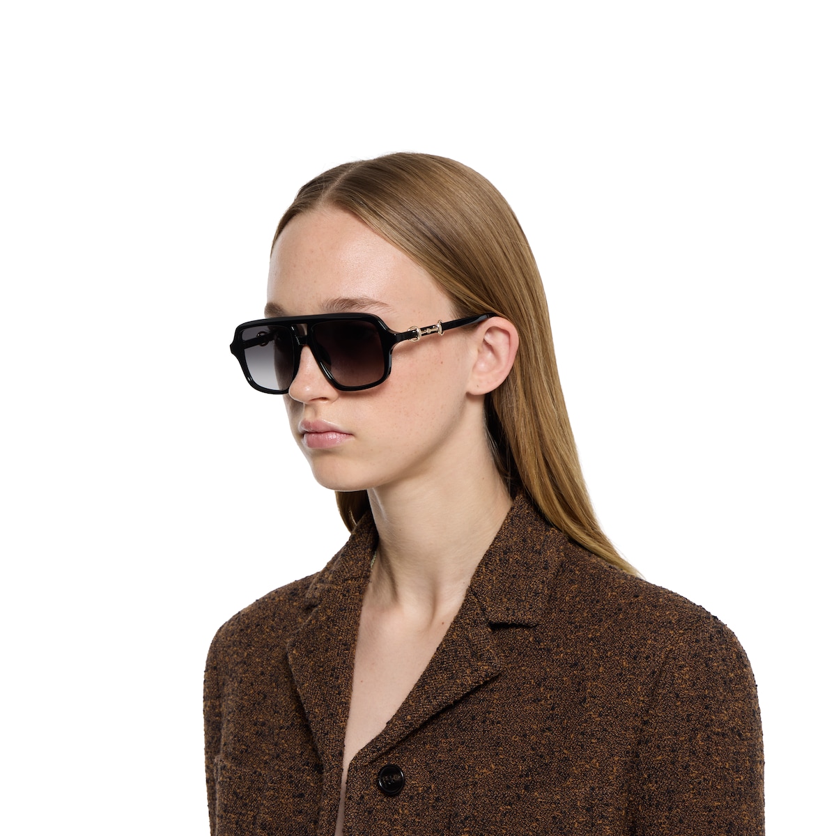 Navigator frame sunglasses in black | GUCCI® US