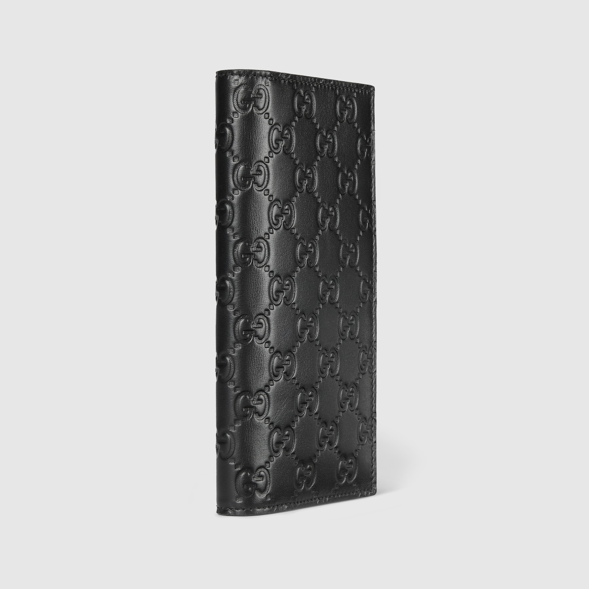 GG Emblem long wallet in black GG leather | GUCCI® NL