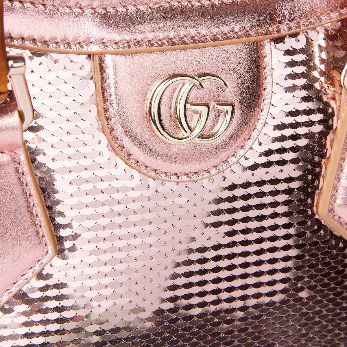 Gucci Diana embroidered small tote bag in light pink silk satin | GUCCI® SG