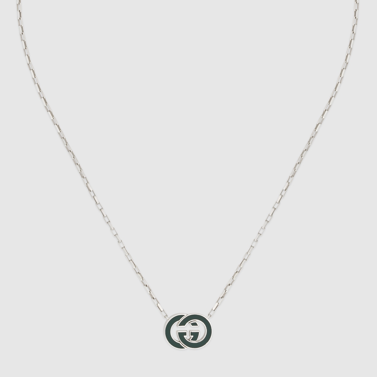 สร้อยคอ Gucci Interlocking pendant necklace in925 สเตอร์ลิงซิลเวอร์ ...