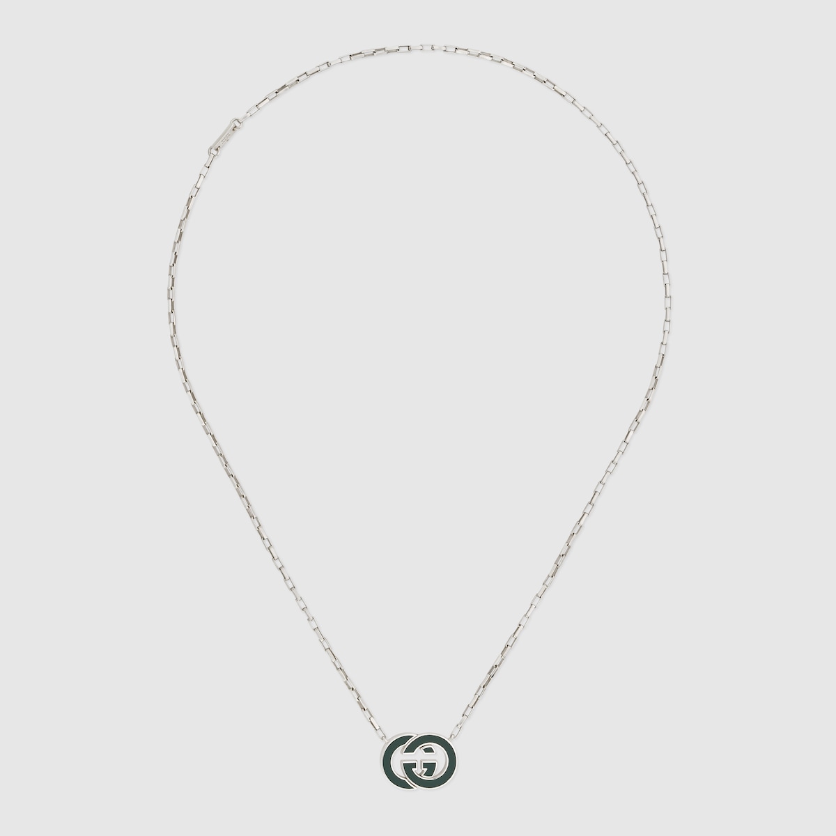 สร้อยคอ Gucci Interlocking pendant necklace in925 สเตอร์ลิงซิลเวอร์ ...