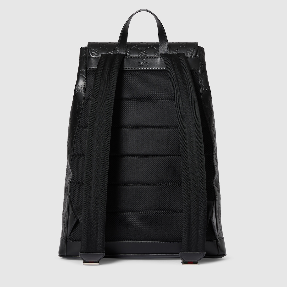 GG Emblem medium backpack in black GG leather | GUCCI® US