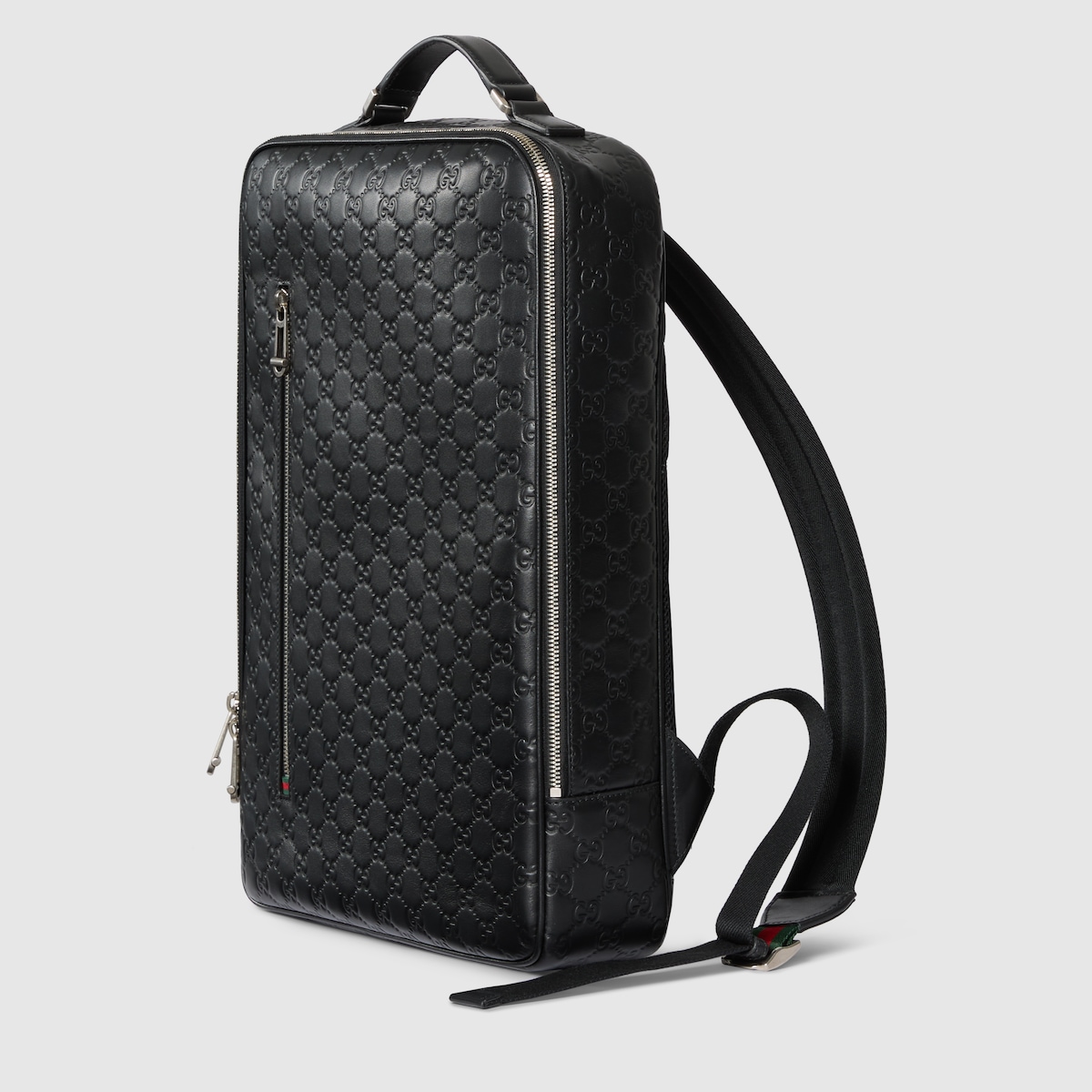 GG Emblem medium backpack in black GG leather | GUCCI® IE