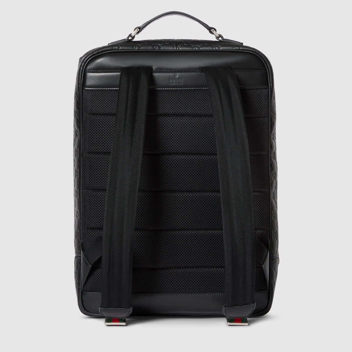 Mittelgroßer GG Emblem Rucksack in schwarzes GG Leder | GUCCI® CH