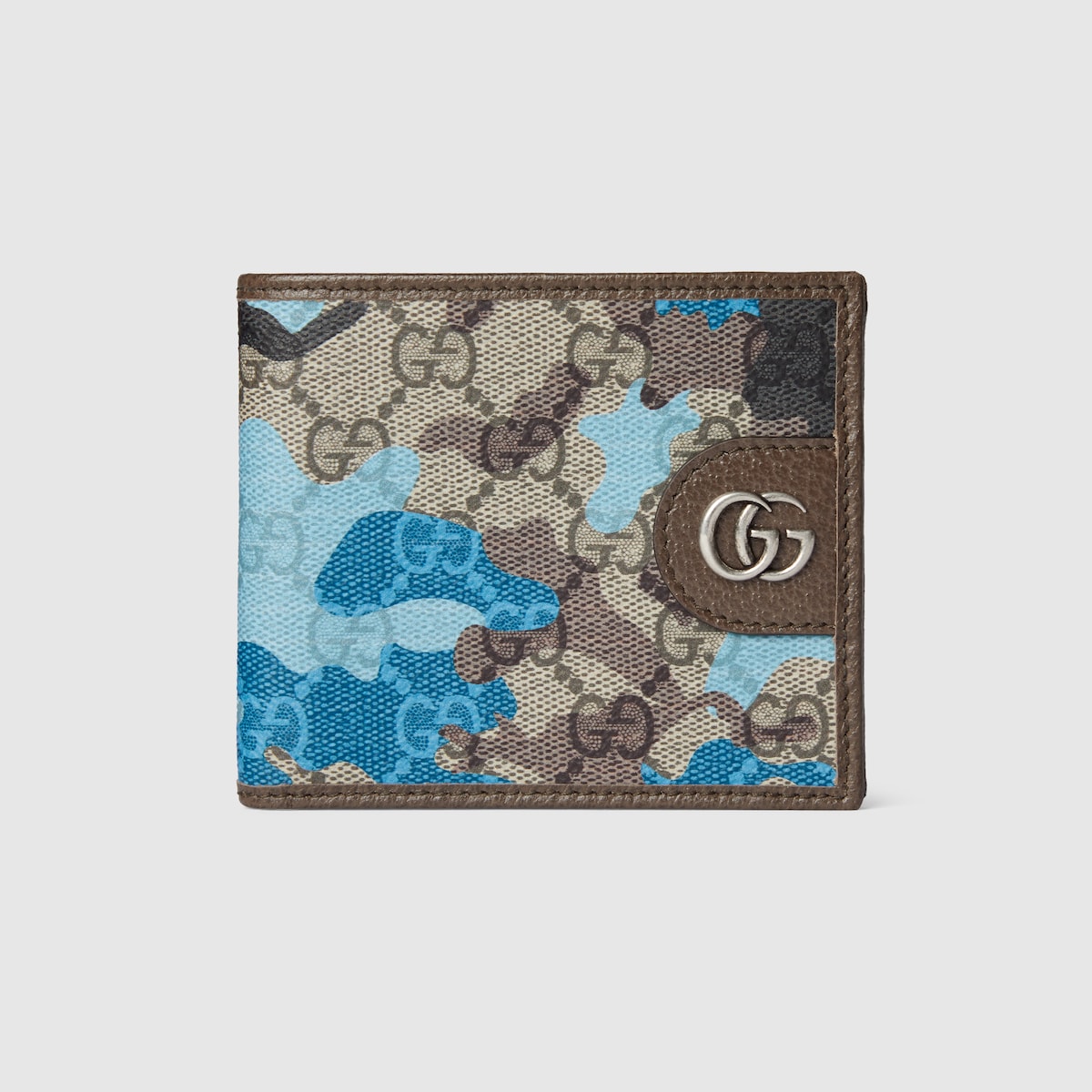 GG bi-fold wallet in blue GG fabric | GUCCI® BE