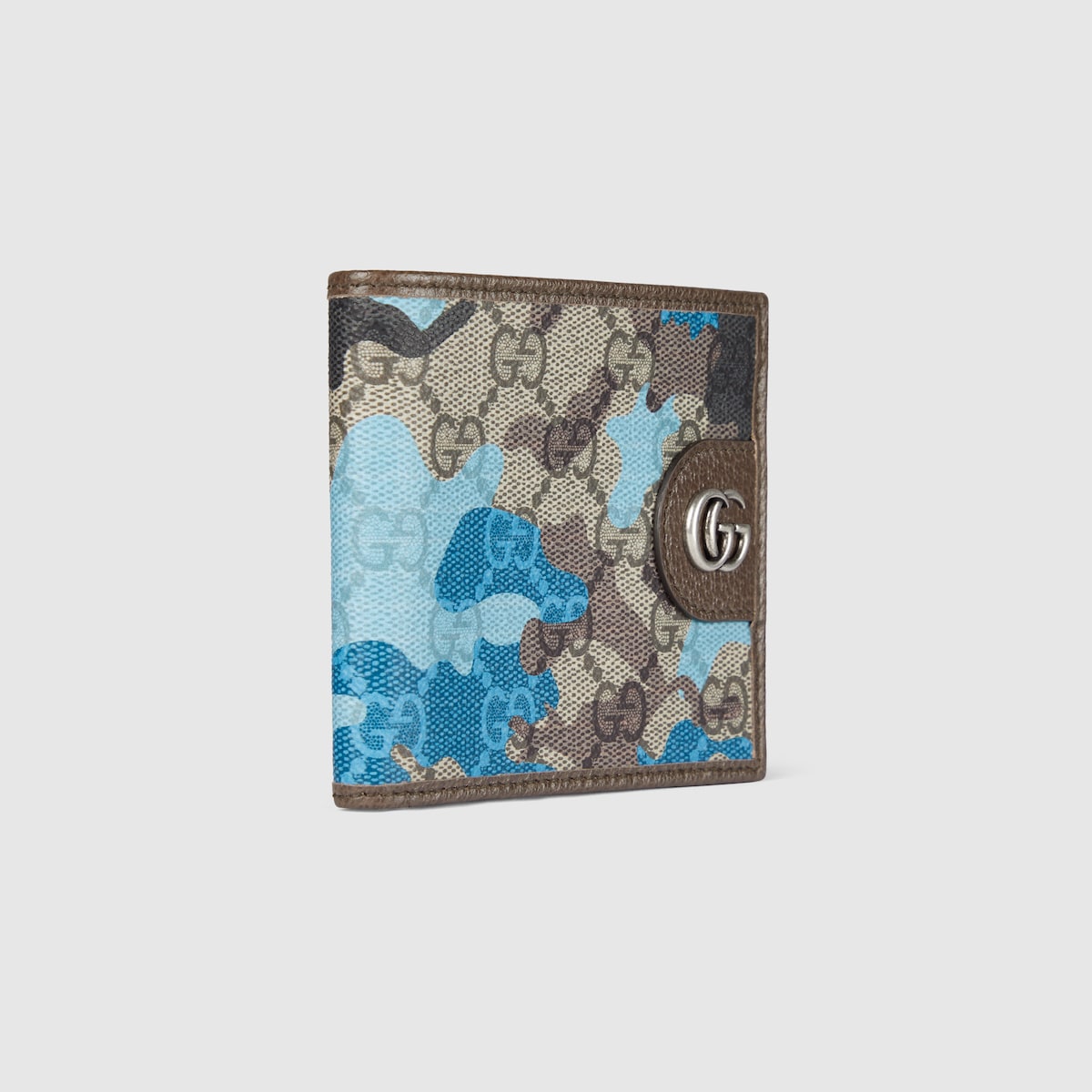Cartera plegable con GG en tejido GG azul | GUCCI® MX