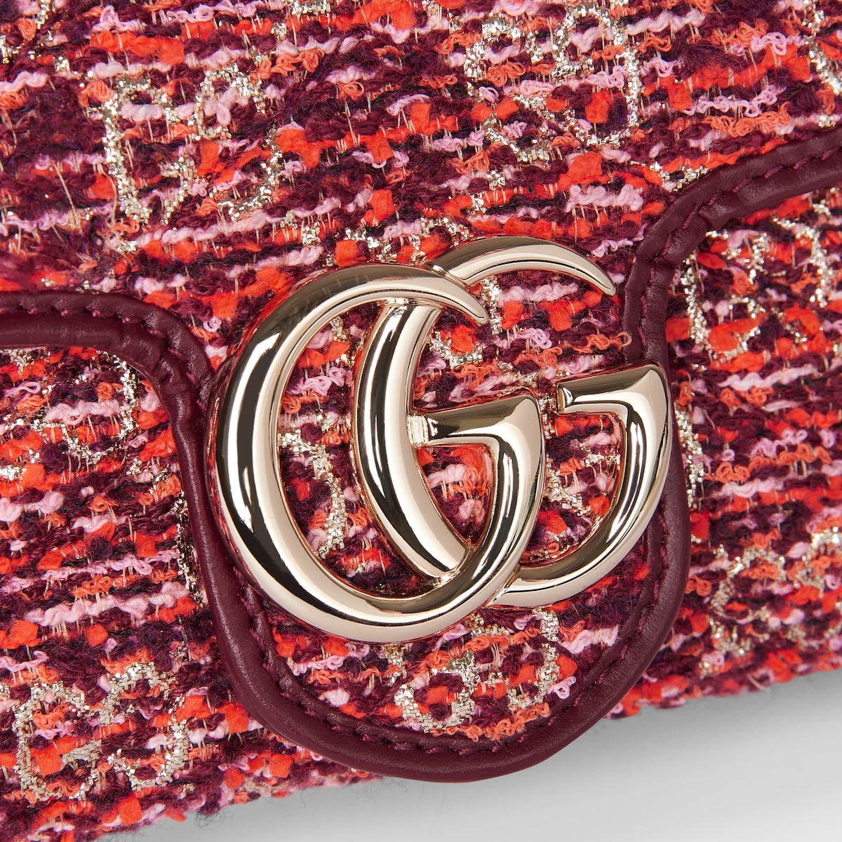 GG Marmont mini shoulder bag in red GG tweed | GUCCI® CA